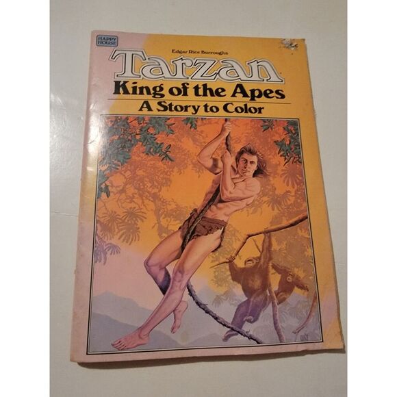 Art | Vintage 1984 Tarzan King Of The Apes Coloring Book Happy House ...